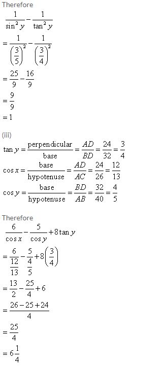 Selina Concise Mathematics Class 9 Icse Solutions Trigonometrical Ratios Ml Aggarwal Solutions