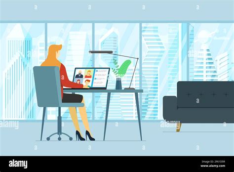 Video Conferencing Learning Stock Vector Images Alamy