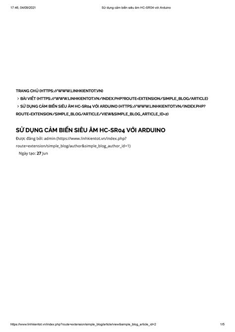 Arduino CẢm BiẾn SiÊu Âm Hc Sr04 Trang ChỦ Linhkientot