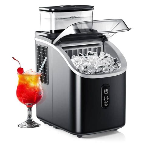 Simzlife 8 7 In 30 Lb Cube Ice Countertop Portable Ice Maker In Black Self Cleaning