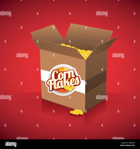 Corn Flakes Vector Label On Box Stock Vector Image And Art Alamy