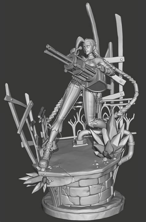 Jinx Model Stl File League Of Legends Collectible Jinx Stl File For