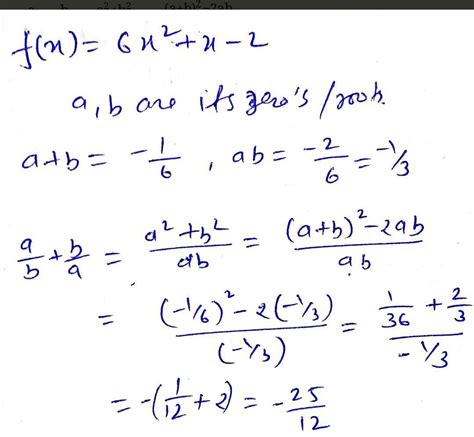 If a and ẞ are the zeroes of the quadratic polynomial f x x² x