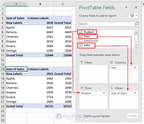 How To Compare Two Pivot Tables In Excel 3 Suitable Examples