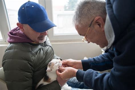 Premium Photo Close Up Of Man Holding Cat