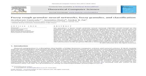 Download Pdf Fuzzy Rough Granular Neural Networks Fuzzy Granules