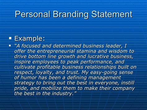 Developing Your Branding Statement