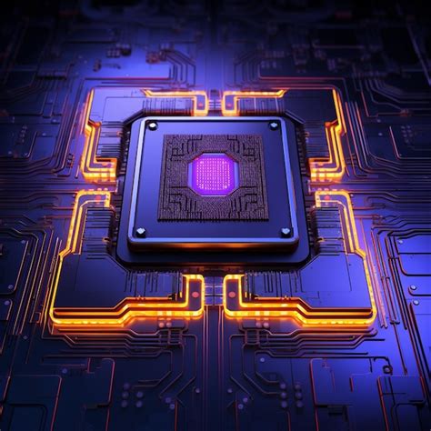 Premium Ai Image Central Computer Processor With Neon Lights