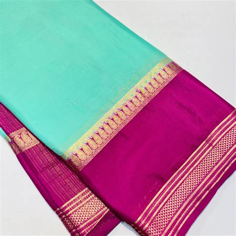 Semi Mysore Crepe Saree Double Border Raj Silk Villa
