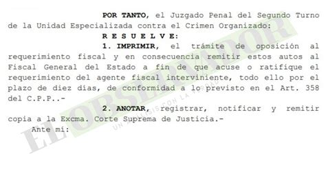 Por Contradicción Fiscal En Requerimiento Conclusivo Juez Imprime