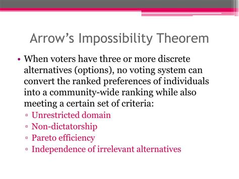 Ppt Arrow S Impossibility Theorem Powerpoint Presentation Free