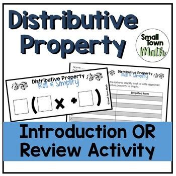 Distributive Property Activity Roll Simplify Review Activity