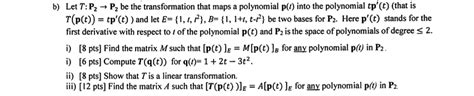 solved let t p2 p2 be the transformation that maps a