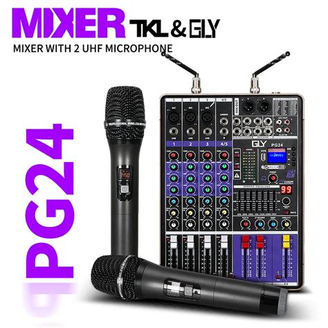 Tkl 4 Channel Sound Mixer With Microphone Console Professional Karaoke