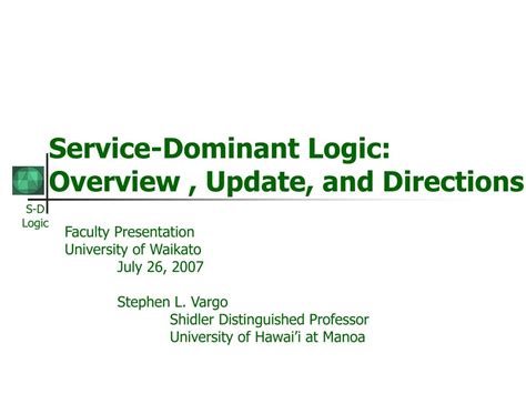 Ppt Service Dominant Logic Overview Update And Directions Powerpoint Presentation Id3201496