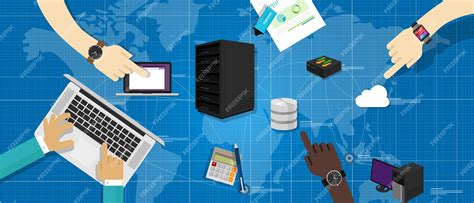 Premium Vector Intranet Network Server Database Router Cloud Internet