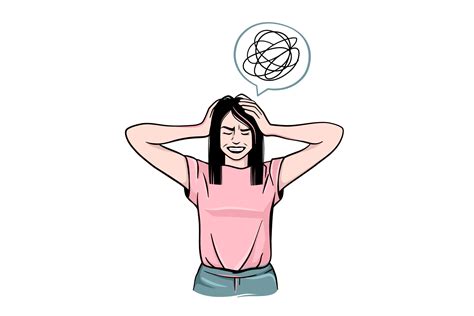 Stressed Out Girl With Confused Thoughts Graphic By Cmeree · Creative