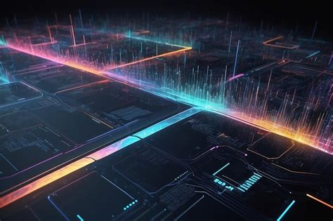 Premium Ai Image Futuristic Data Stream 3d Illustration Data Transfer Technology Cyberpunk Big