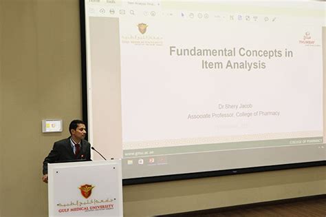 Dr Shery Jacob Lectures On Fundamental Concepts In Item And Test Analysis Gulf Medical University