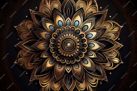 Premium Ai Image Ornamental Geometric Luxury Mandala Pattern Vector Design Generative Ai