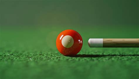 Premium Photo Stunning Close Up Of A Red Billiard Ball And Cue Stick