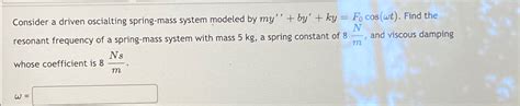 Consider A Driven Oscialting Spring Mass System