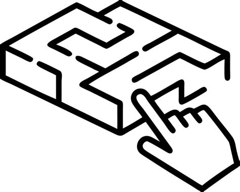 Problem Solving Maze Illustrated By A Holographic Maze With A Hand Placing The Solution In A