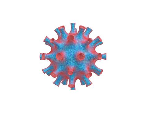3d Rendering Realistic Blue Red Virus Under The Microscope 2019 Ncov