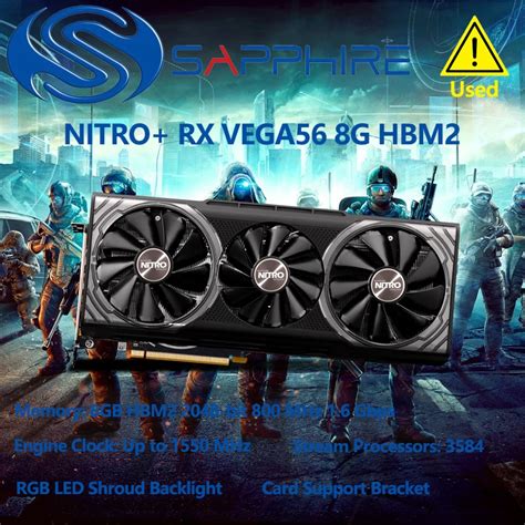 Placa De V Deo SAPPHIRE NITRO ATX Radeon RX Vega 56 8GB HBM2 PCI