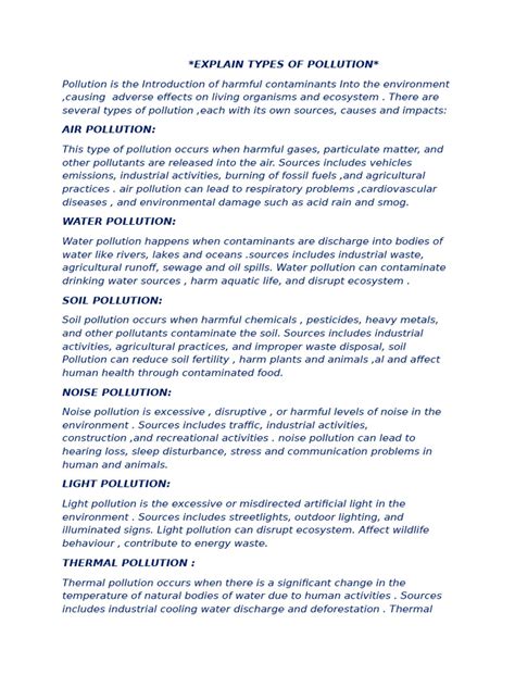 Pollution Assignment Pdf
