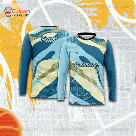 Netball Jersey Baju Jersey Custom Nama Lengan Panjang T Shirt Long Sleeve Baju Netball Jersi