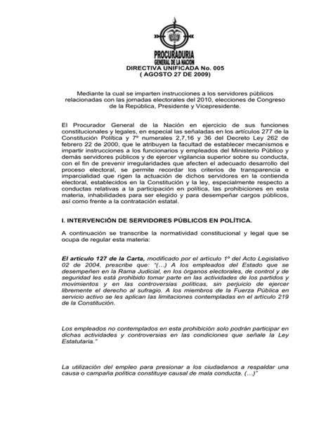DIRECTIVA UNIFICADA No Federación Colombiana de Municipios