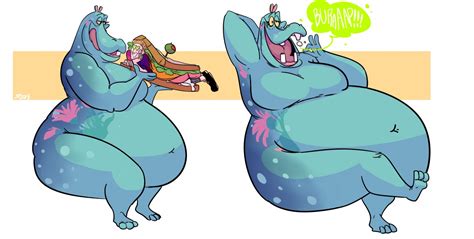 Rule 34 Anthro Belly Big Belly Blue Body Burping Common Hippopotamus