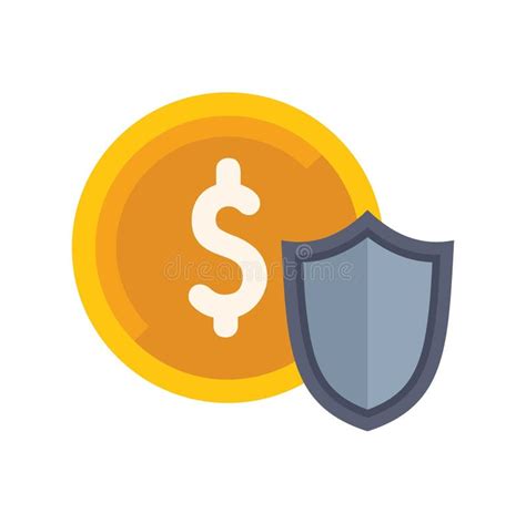 Shield Protecting Dollar Coin Secure Investment Concept Stock