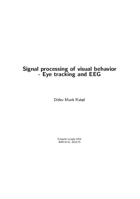 pdf signal processing of visual behavior eye tracking and eeg