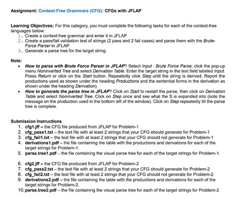 Solved Assignment Context Free Grammars Cfg Cfgs With