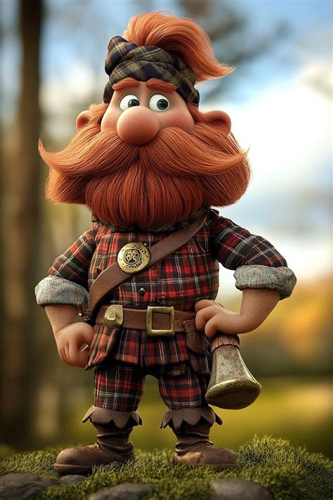 3d Cartoon Character Of A Scottish Highlander Premium Ai Generated Image