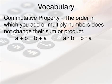 Algebra Notes Lesson Commutative And Associative Properties