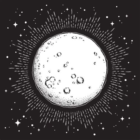 Black And White Moon Drawing Vector Images Over 28000