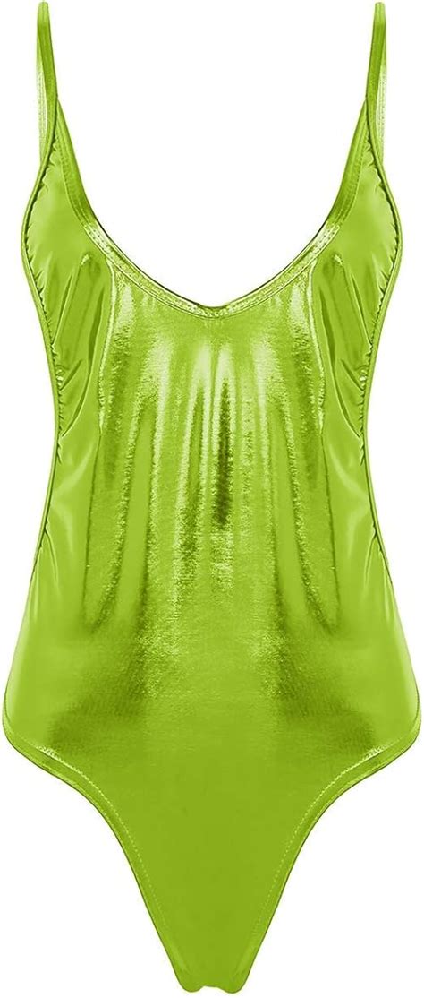 Saoye Fashion Damen Body Wetlook Stringbody Push Up Overalls G String