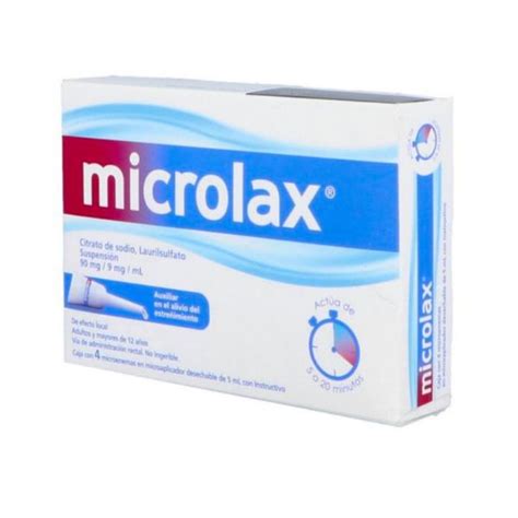 Microlax Caja Con 4 Enemas De 5 Ml Con Microaplicador Desechable