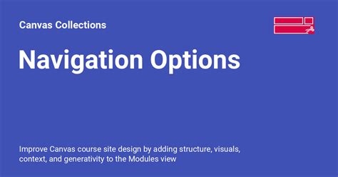 Navigation Options Canvas Collections