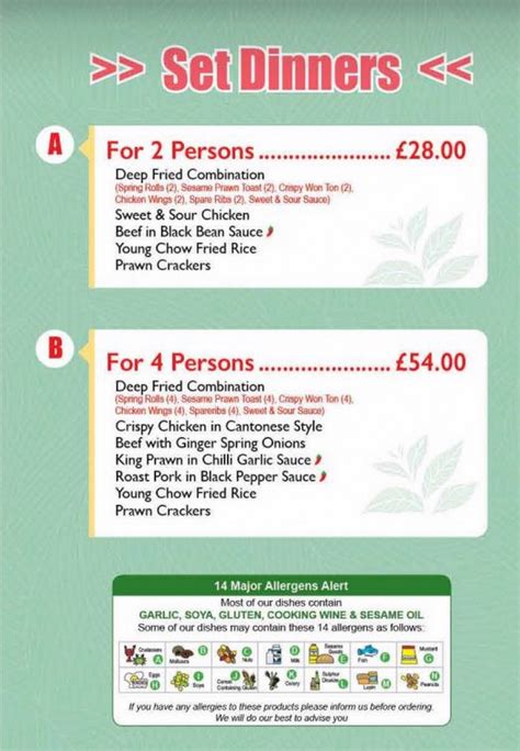 Hao Wei Wrexhams Full Menu Online