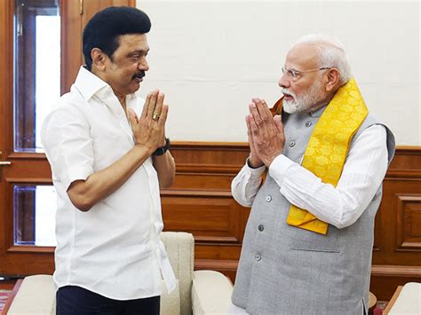 Tamil Nadu Cm Stalin Meets Pm Modi Seeks Release Of Funds Under