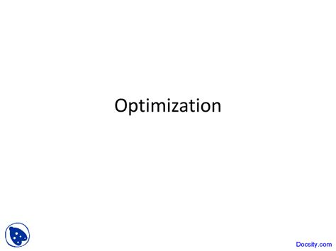 Optimization Numerical Methods Lecture Slides Diapositivas