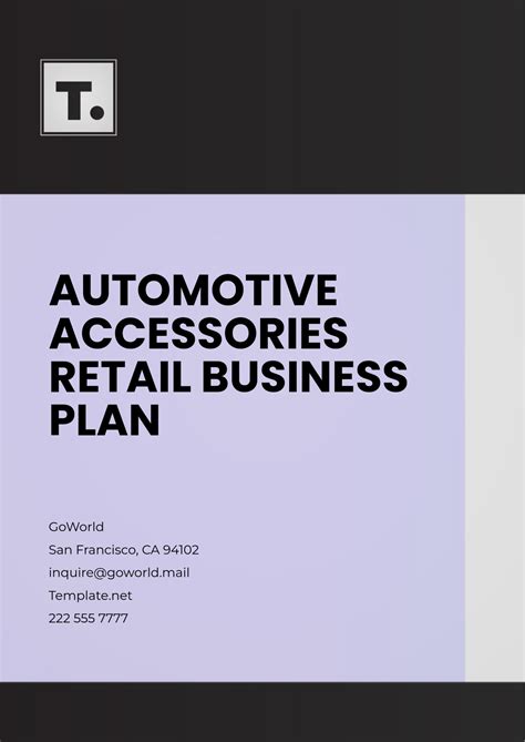 Free Automotive Accessories Retail Business Plan Template To Edit Online