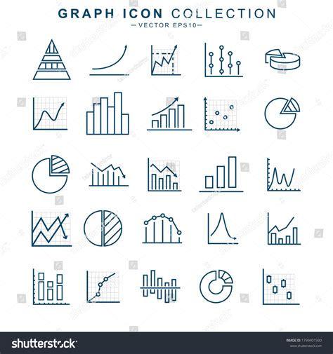 Graph Line Set Icon Charts Diagram Stock Vector Royalty Free 1799401930