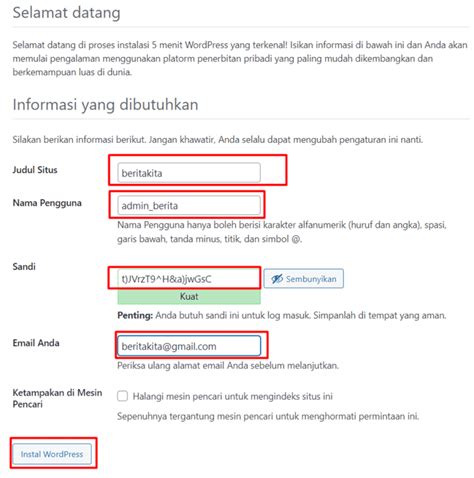 Cara Install Wordpress Di Localhost Contoh Surat Resmi