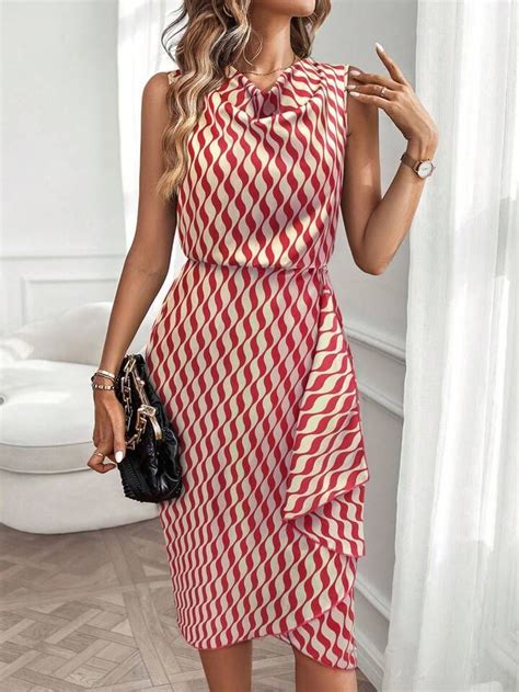 SHEIN Brasil Vestido Midi Formal Vestidos De Mulher Vestido Elegante