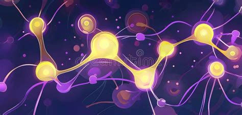 Flowing Neural Network With Glowing Nodes Connecting And Disconnecting Stock Illustration